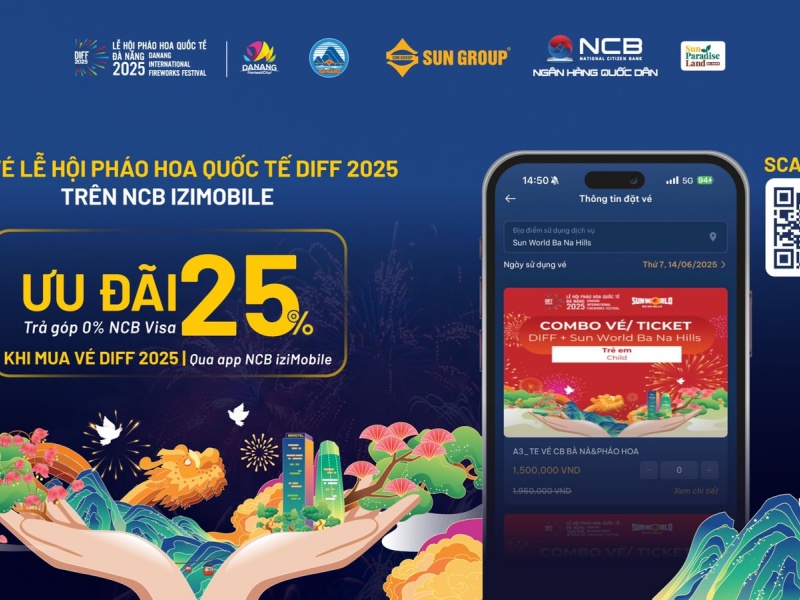 Tận hưởng Lễ hội pháo hoa Đà Nẵng trọn vẹn cùng NCB iziMobile và NCB Visa